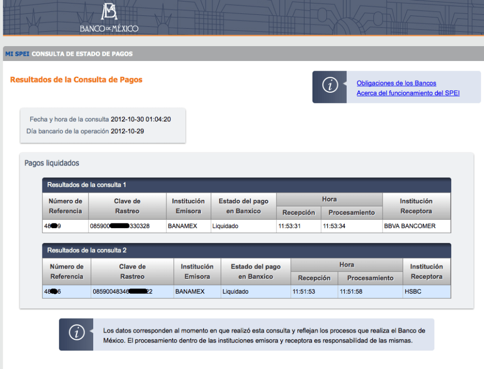 Rastrear una transferencia bancaria (México)